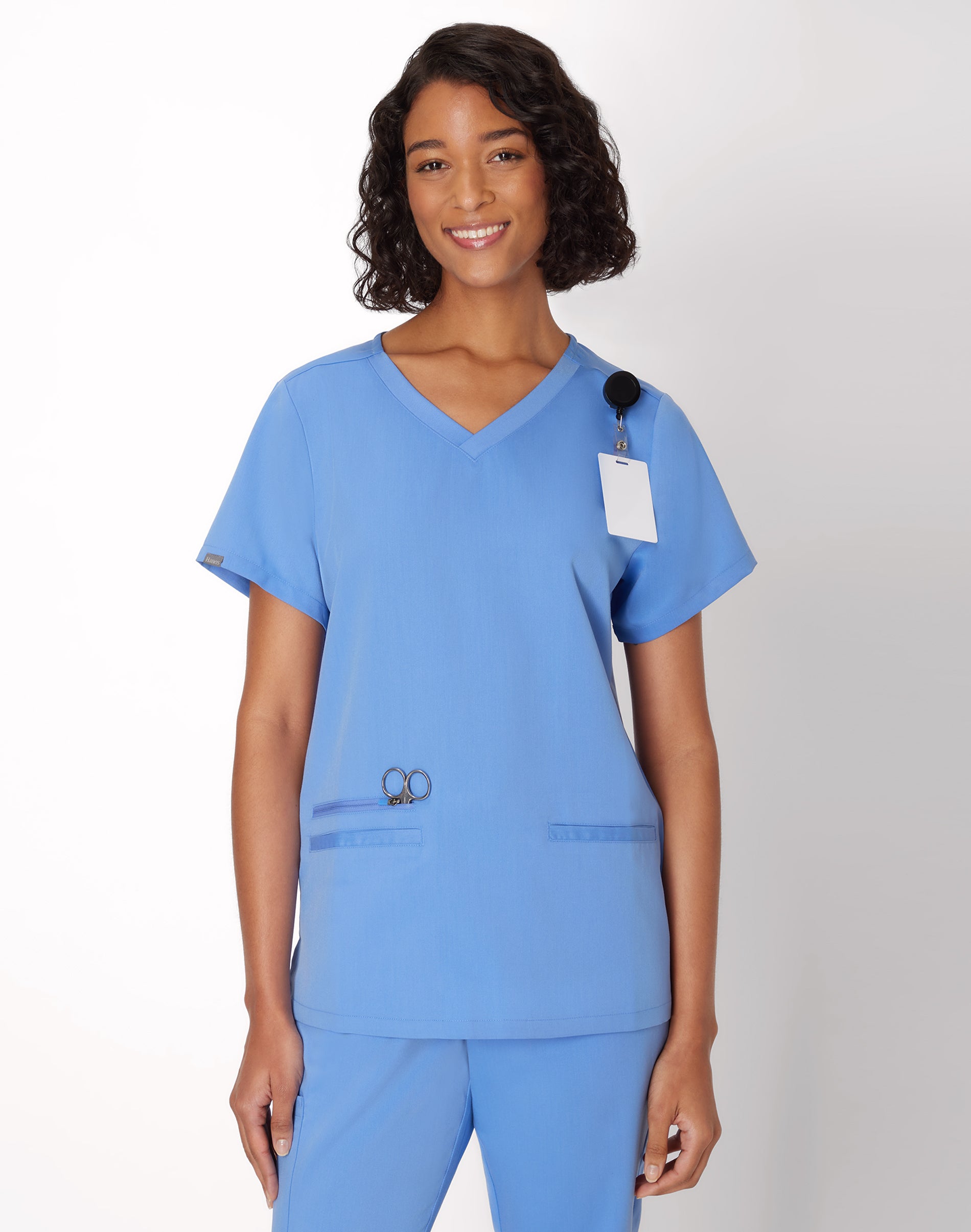 Click here for Hanes Premium Scrubs Womens 3-Pocket Scrub Top Cei... prices