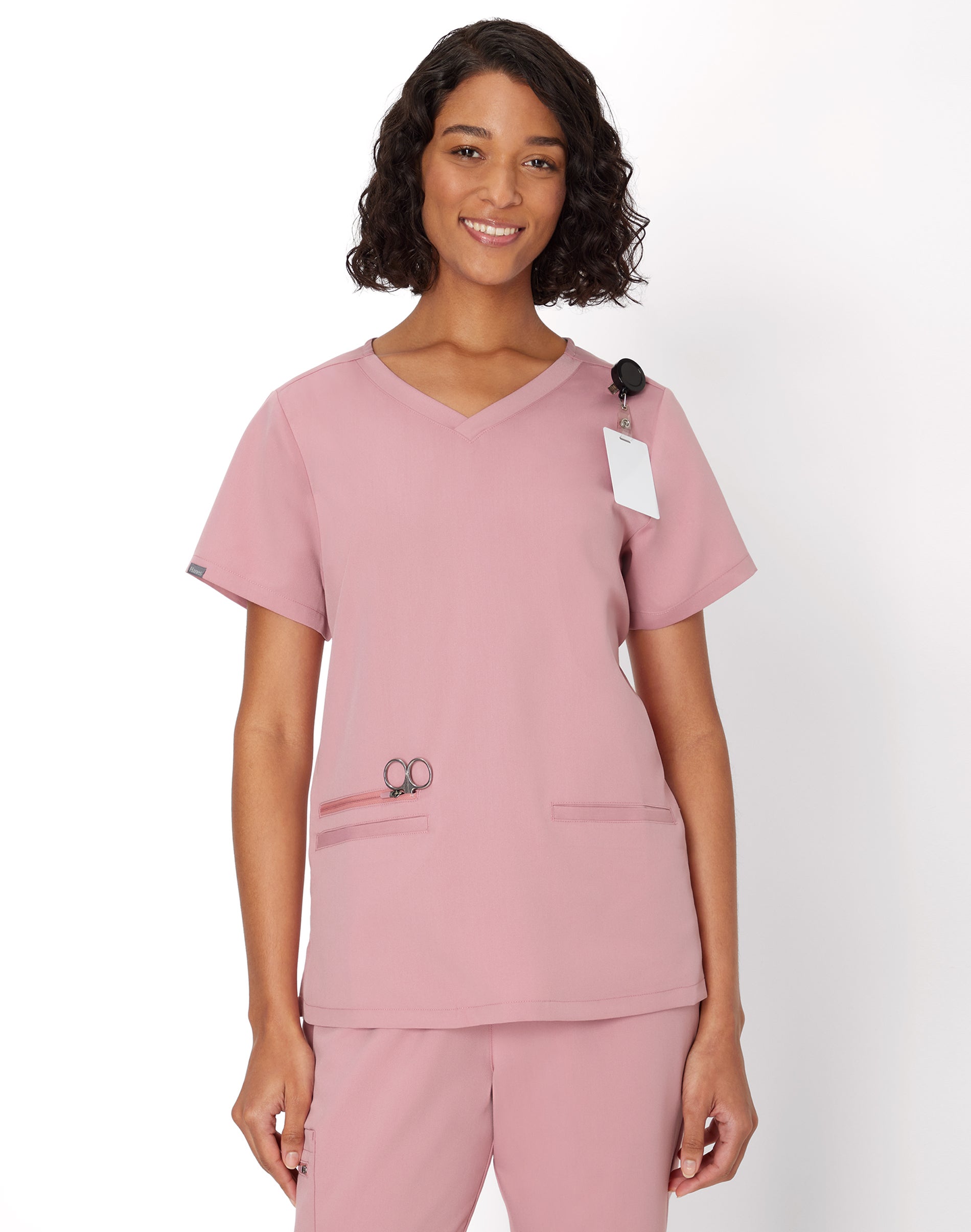 Click here for Hanes Premium Scrubs Womens 3-Pocket Scrub Top Pin... prices