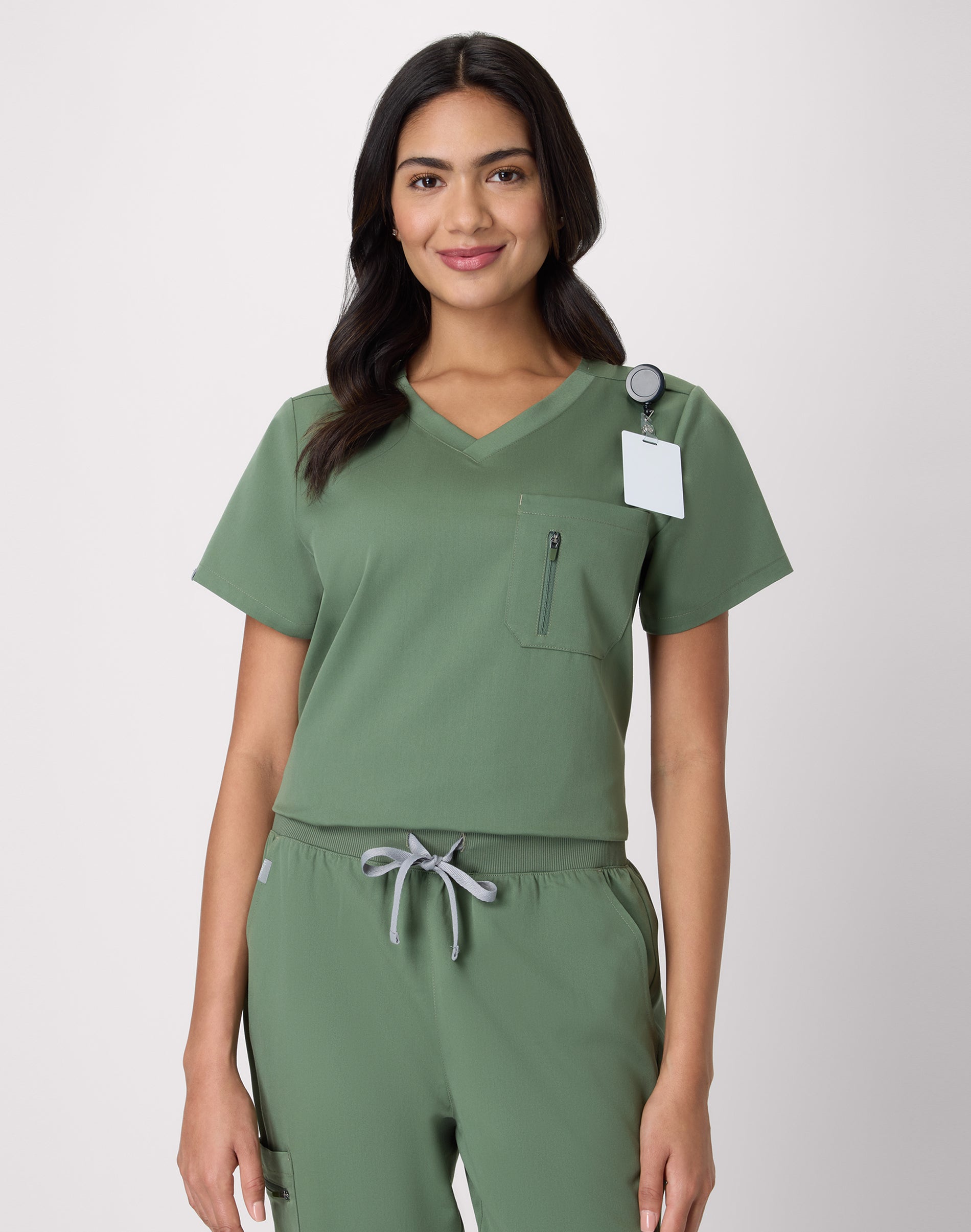 Click here for Hanes Premium Scrubs Womens 1-Pocket Scrub Top Gre... prices