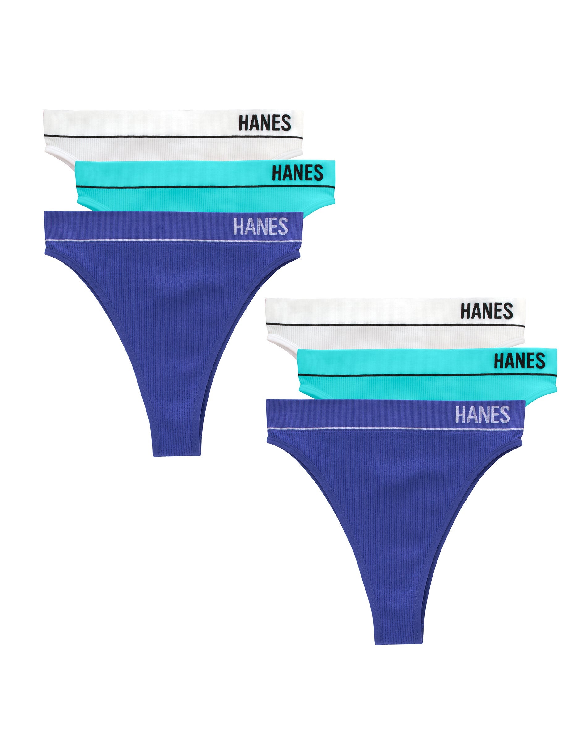 Hanes Originals Women's Seamless Rib Hi-Rise Cheeky Underwear, Assorted ...