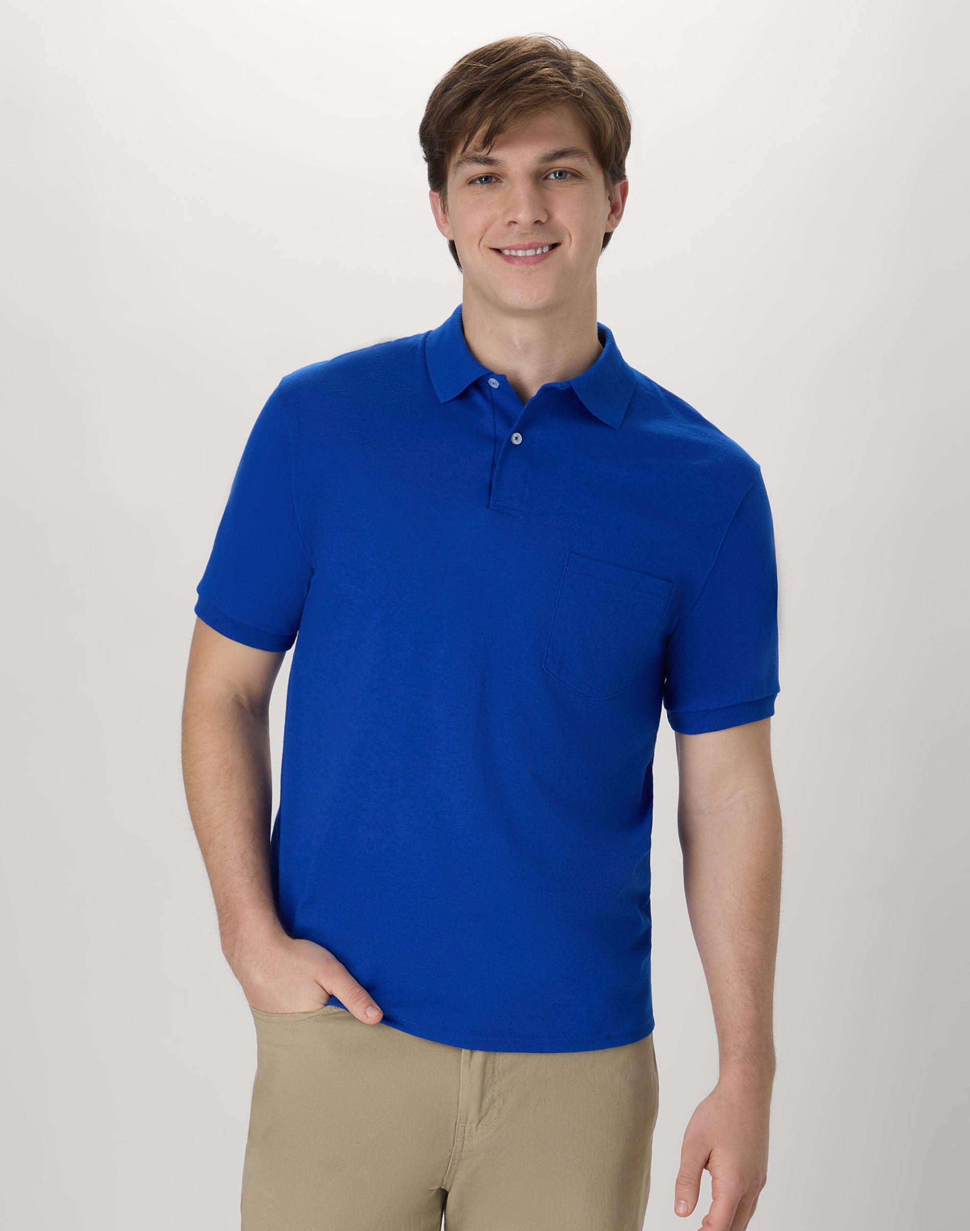 Click here for Hanes EcoSmart Mens Pocket Polo Shirt  2-Pack Deep... prices