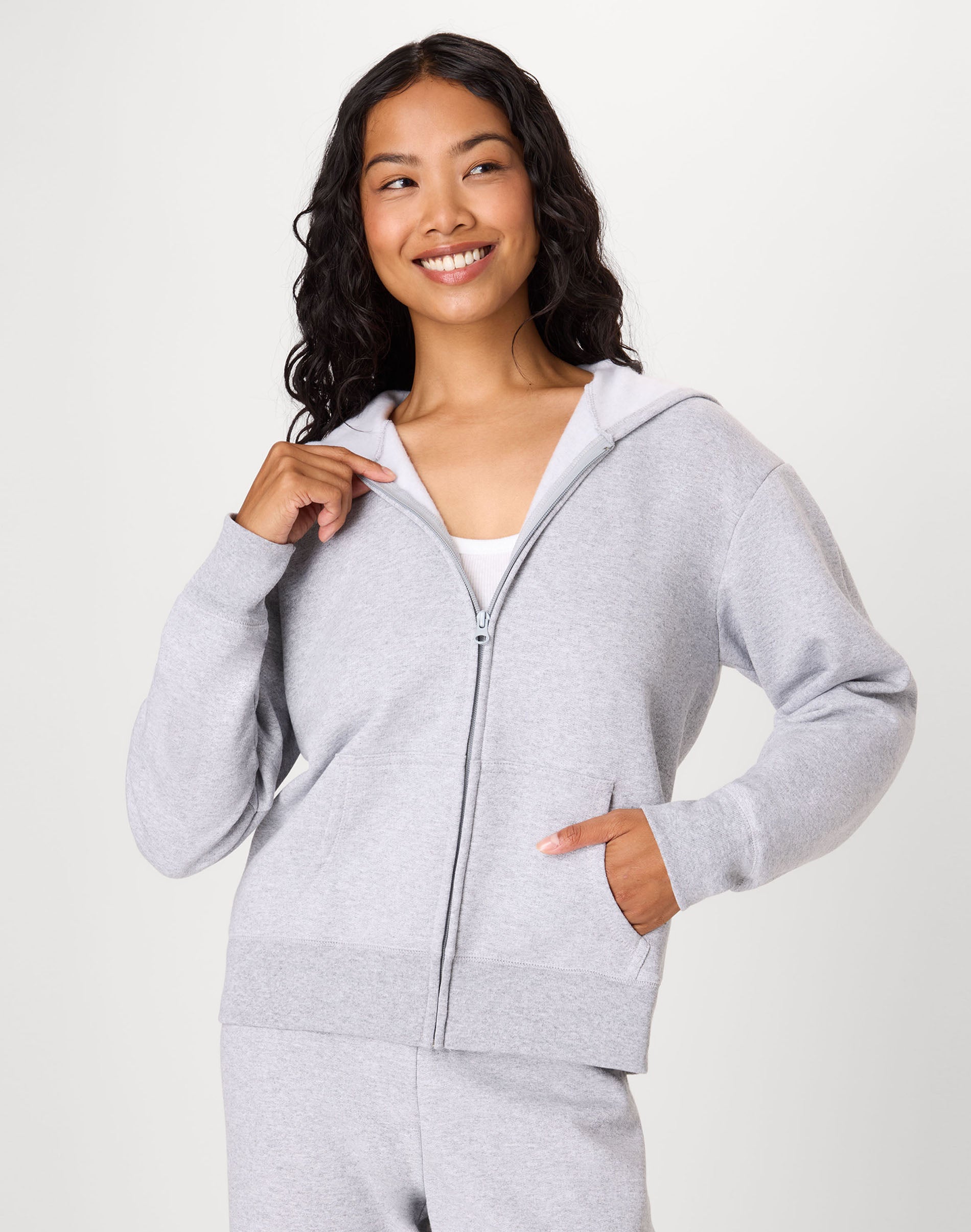 Click here for Hanes EcoSmart Womens Full-Zip Fleece Hoodie Light... prices