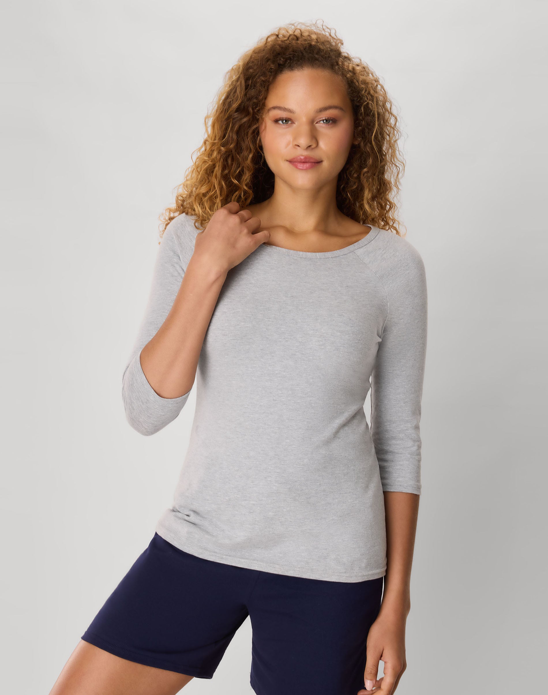 Click here for Hanes Womens Raglan Sleeve T-Shirt Grey Heather M prices