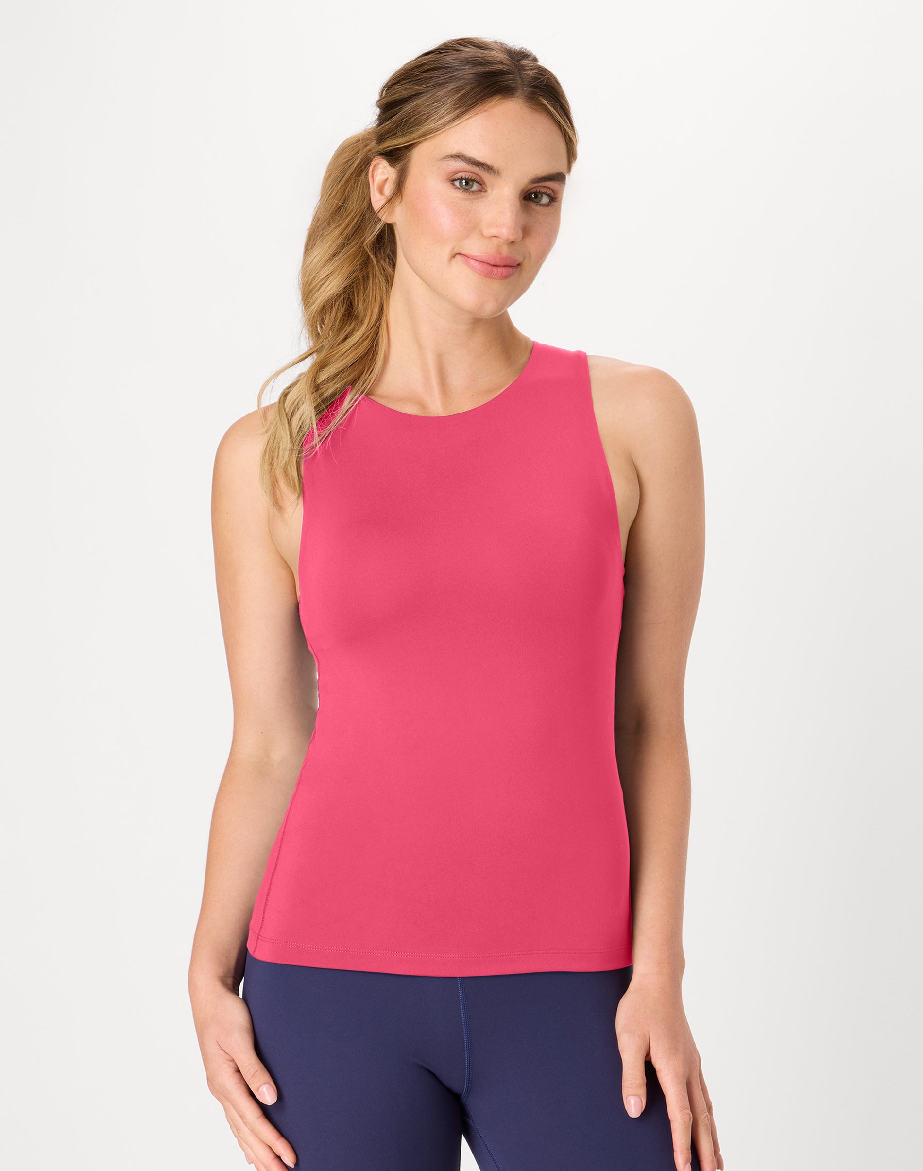 Click here for Hanes Moves Womens Padded Tank Pink Pedestal M prices